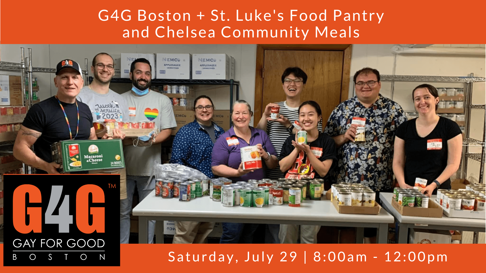 G4G Boston + St Luke's + Chelsea Community Meals | July 29 - Gay for ...